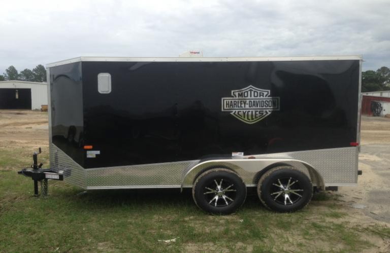 6 x 12 Tandem Axle Black & Chrome Harley Davidson - Motorcycle Trailer ...
