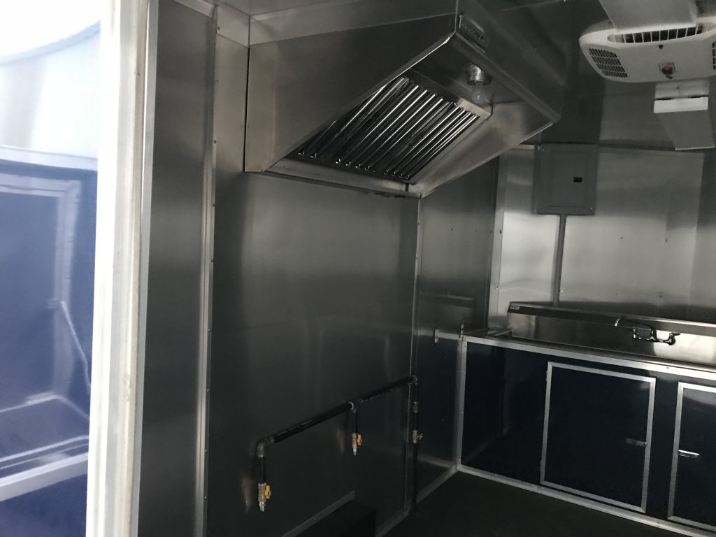 8.5 x 16 Tandem Axle Porch Concession Trailer - 4 Foot Hood Range ...