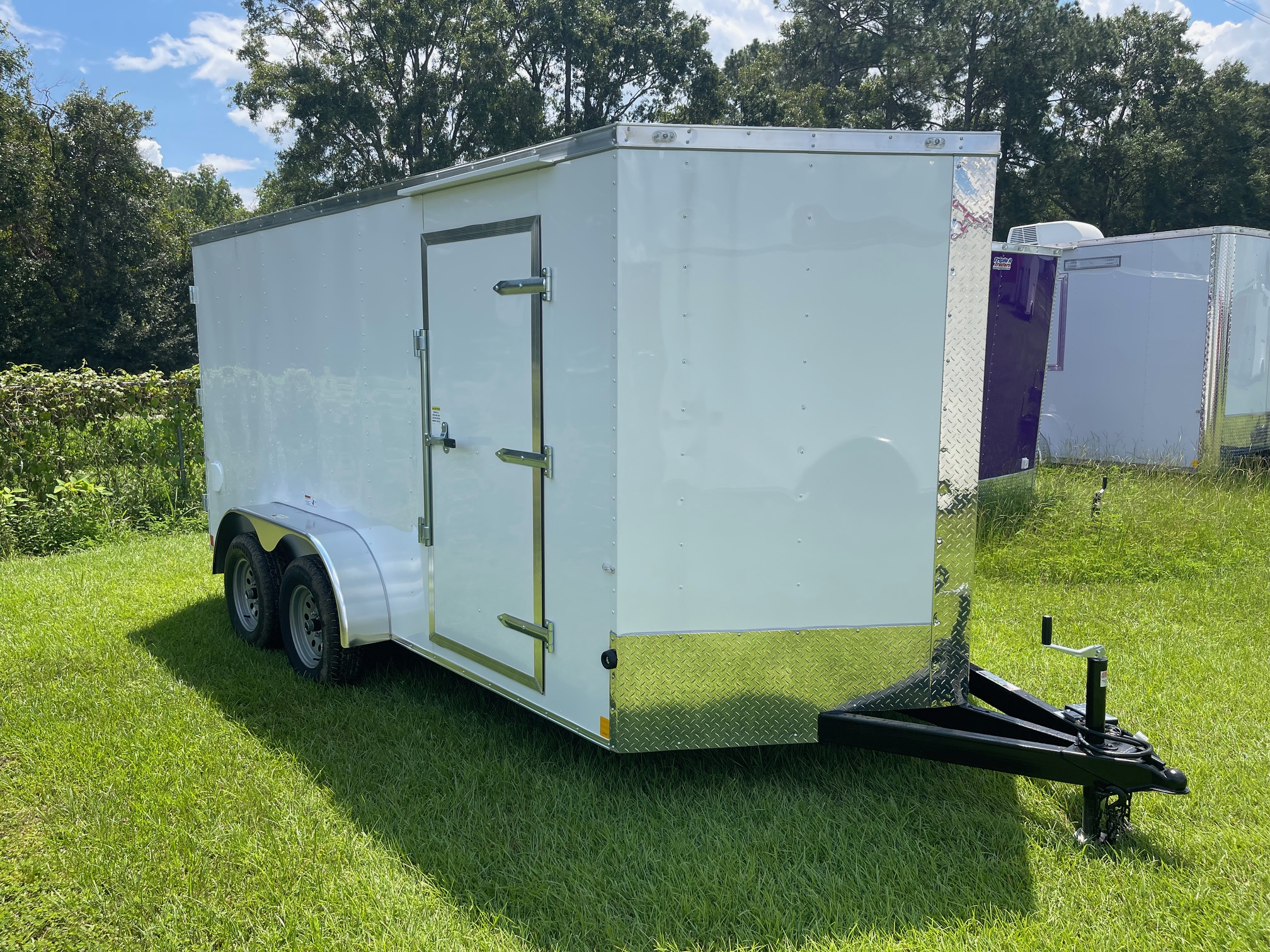 7×14 Tandem Axle Trailer – 16” On Center Floors & Walls – V-nose ...