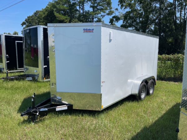 7×14 Tandem Axle Trailer – 16” On Center Floors & Walls – V-nose – Ramp ...