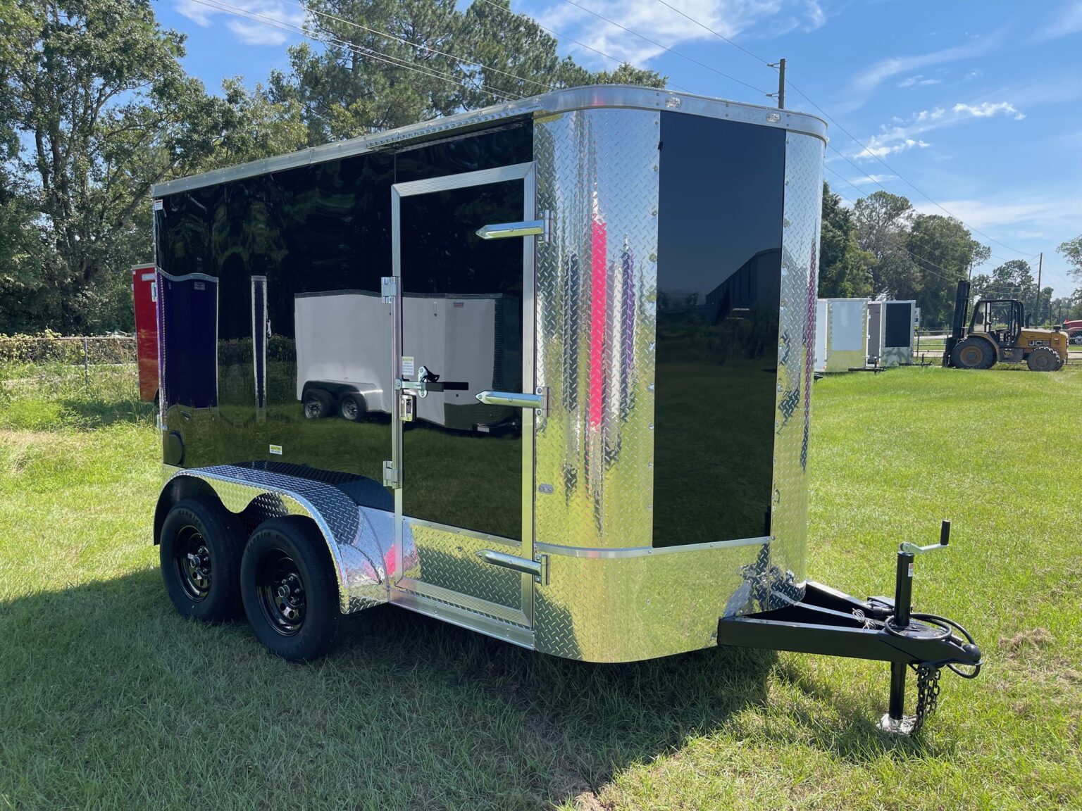 6×10 Tandem Axle Cargo Trailer – Ramp Door – Side Door – Black -Triple ...