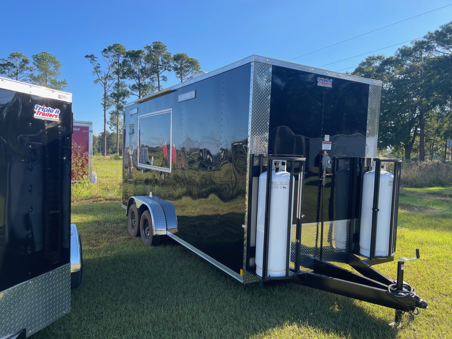7×18 Tandem Axle Concession Trailer – 7′ Hood – Gas Lines – Sink ...