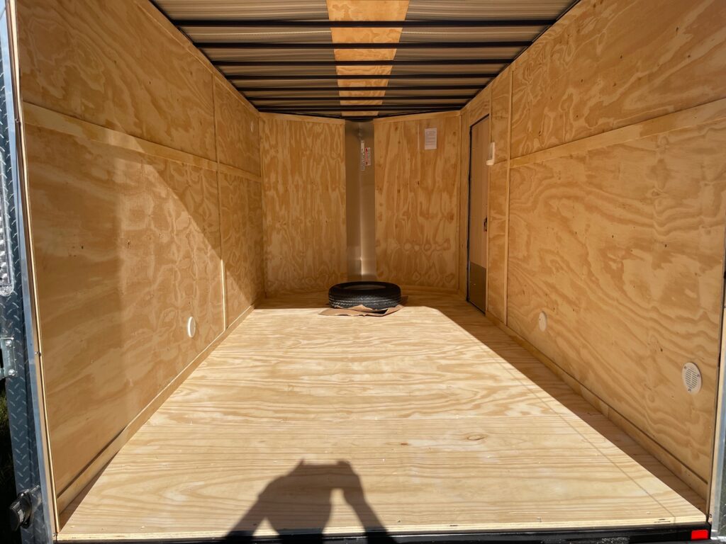 7×14 Tandem Axle Trailer – 16” On Center Floors & Walls – V-nose – Ramp ...